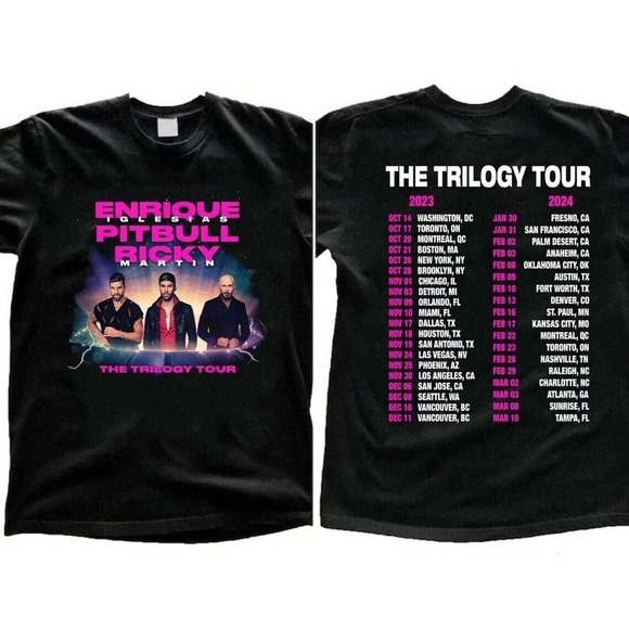 Shirts | Enrique Iglesias Ricky Martin Pitbull Trilogy Tour 224 Concert ...